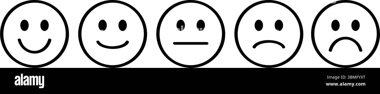 Emoji faces black line Cut Out Stock Images & Pictures - Alamy