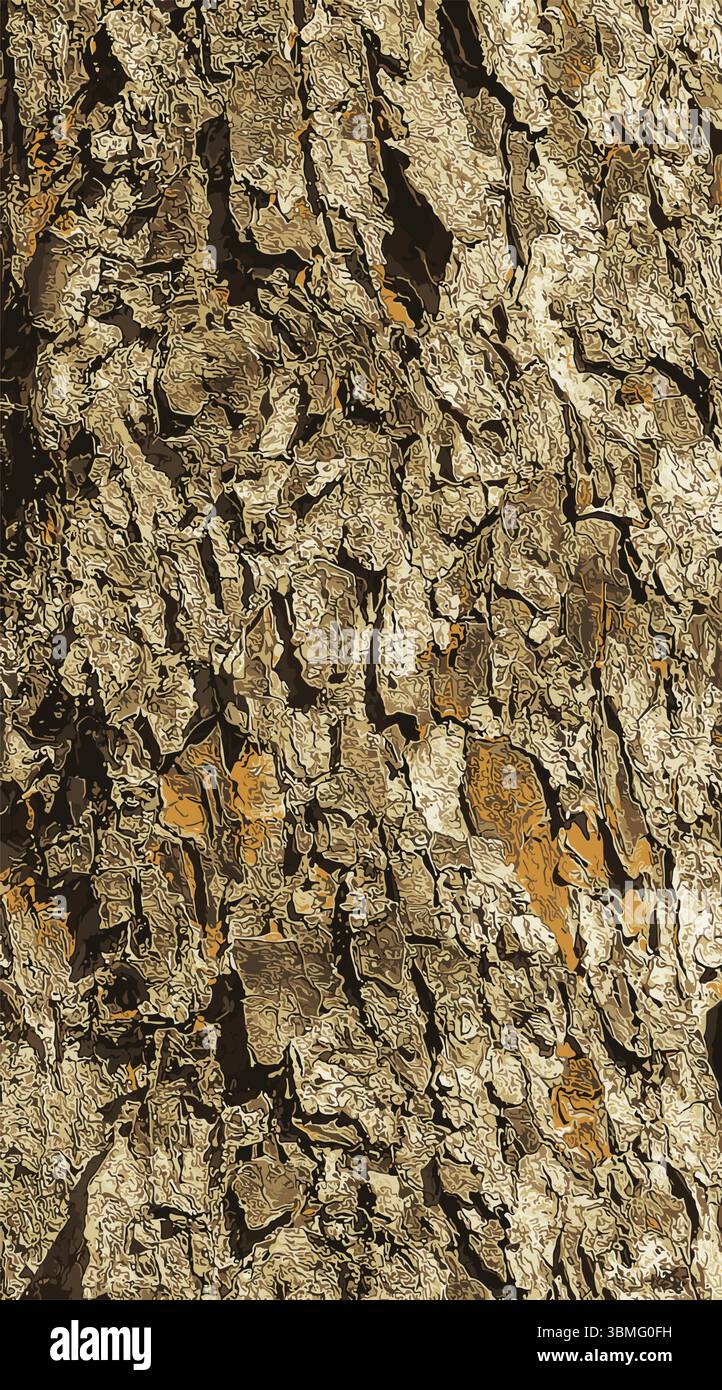 Vector illustration of Rowan bark close-up. The texture of trunk of ...