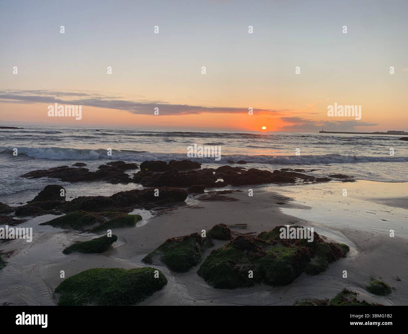 Sunset over Atlantic Ocean,Praia de Árvore, Portugal Stock Photo - Alamy