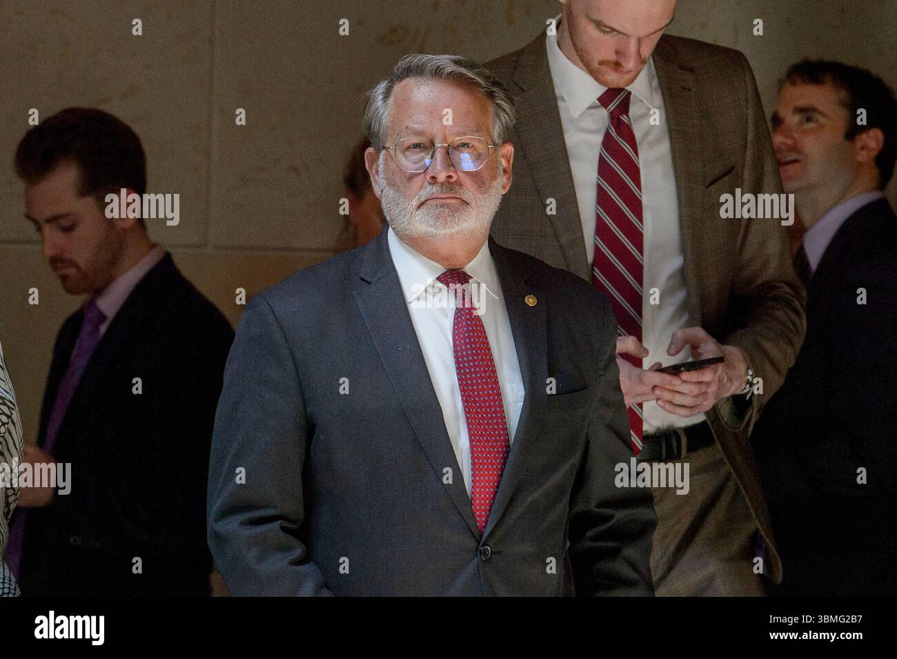 Sen. Gary Peters, D-Mich., departs following a classified briefing on ...