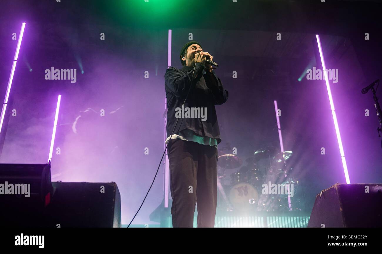 Deftones is an American alternative metal band performing live on the ...