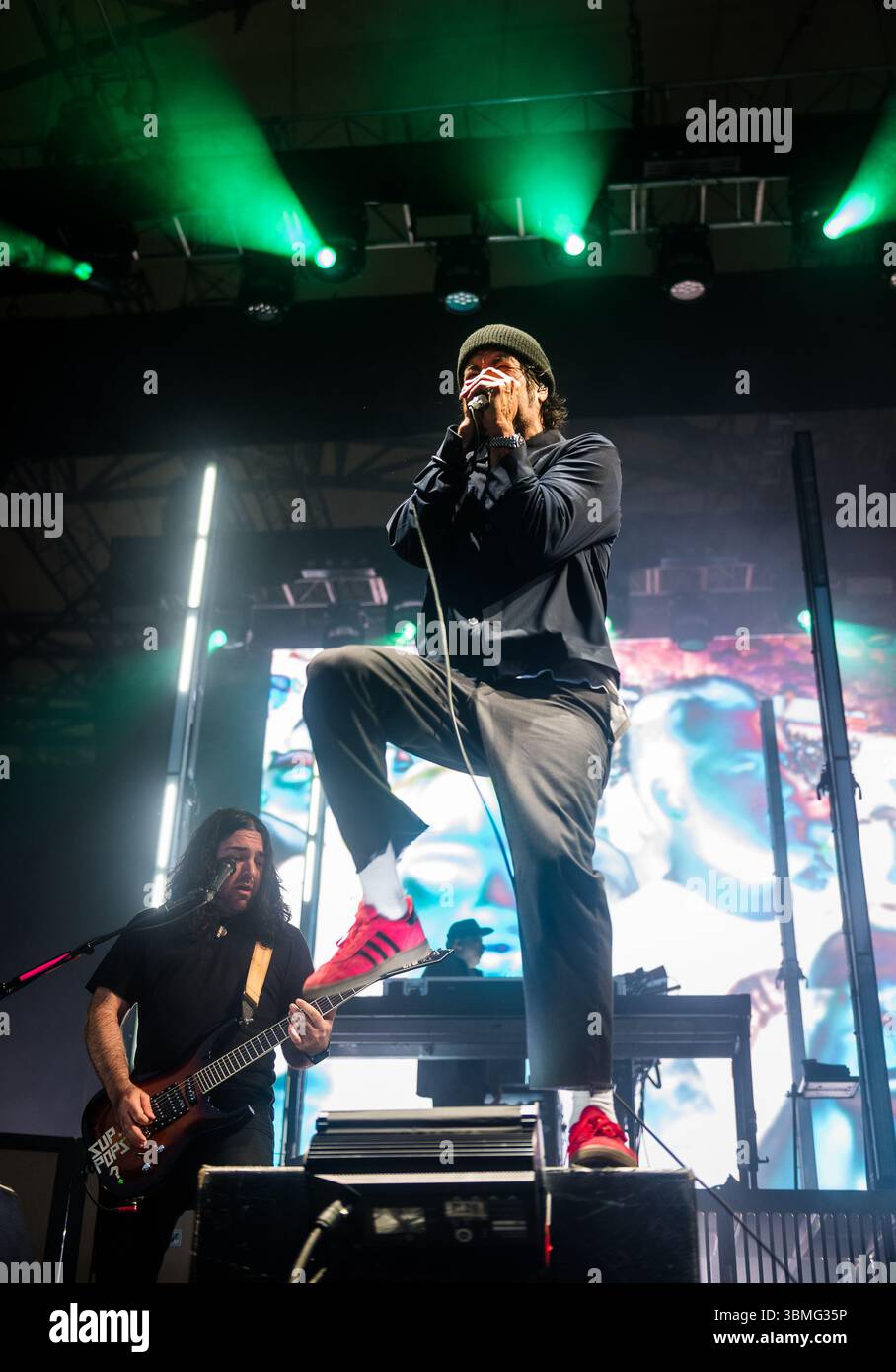 Deftones is an American alternative metal band performing live on the ...