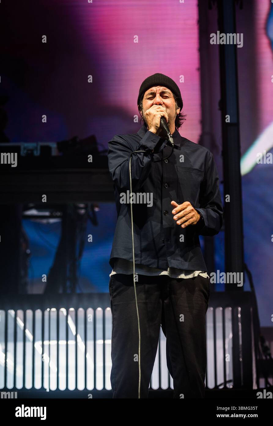 Deftones is an American alternative metal band performing live on the ...