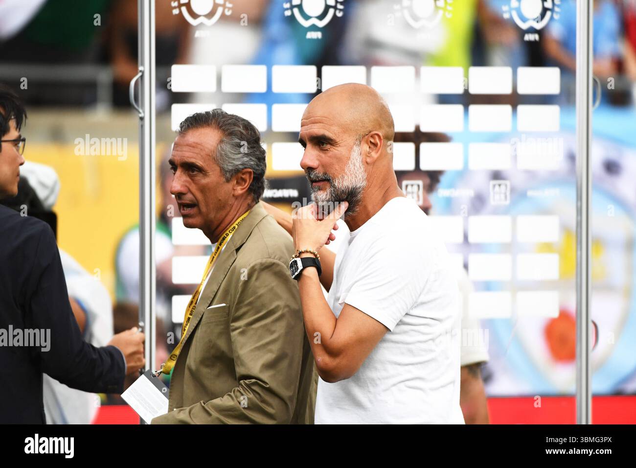 Manchester City Head Coach Pep Guardiola walks off the pitch after the ...