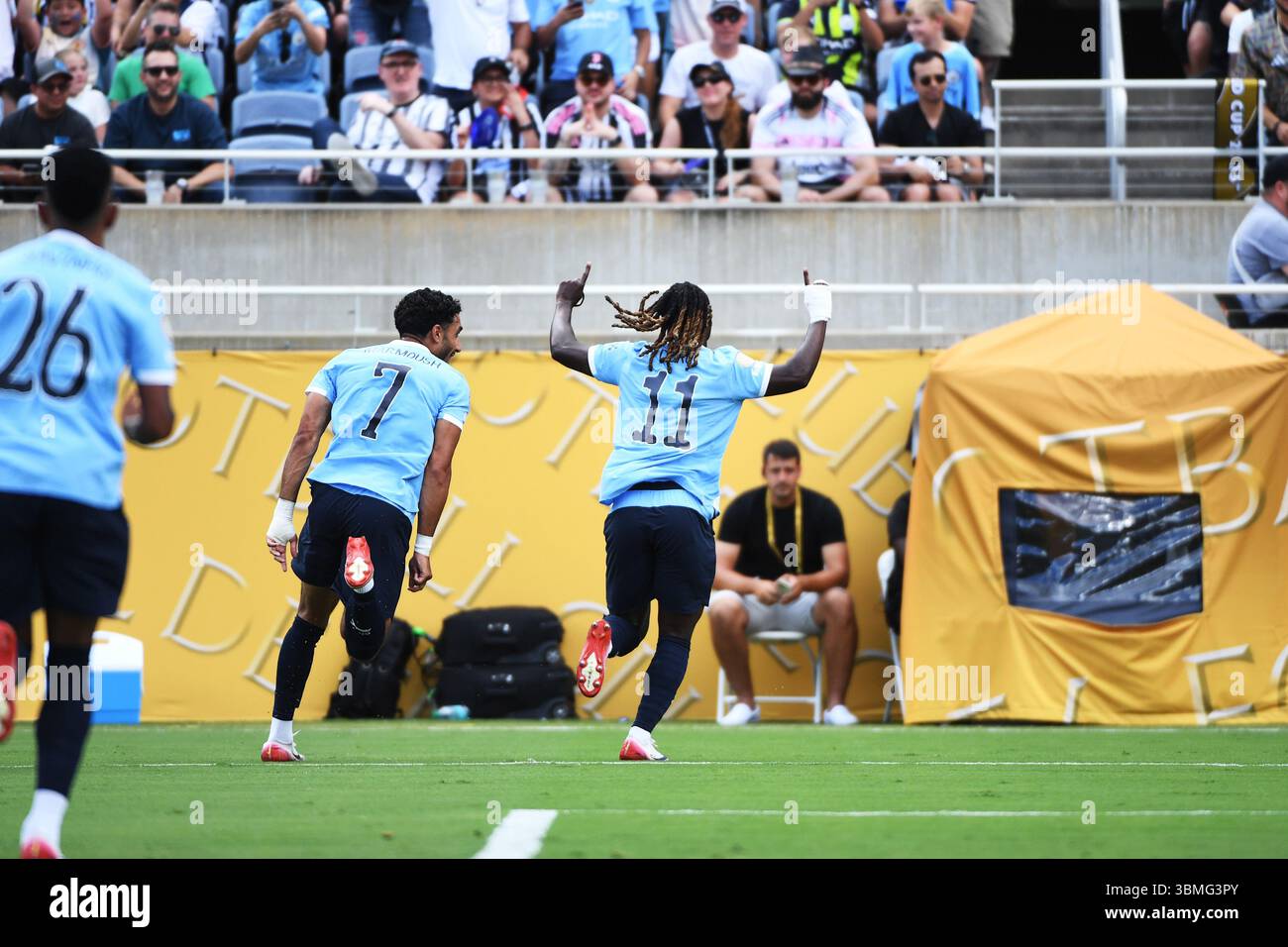 Manchester City Forward Jeremy Doku (11) celebrates his goal at the ...