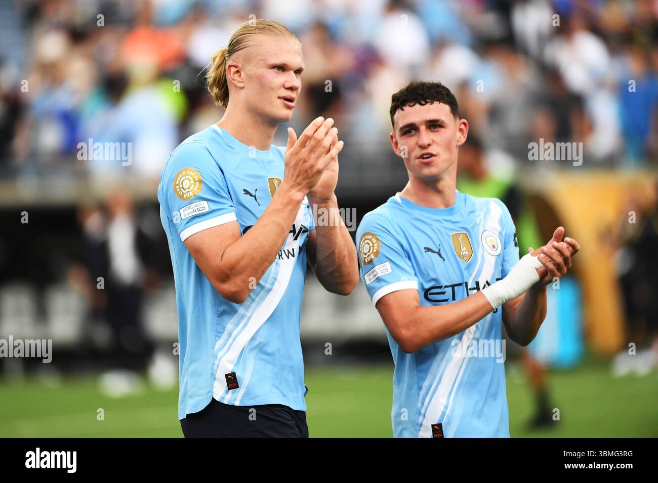 Manchester City Forward Erling Haaland (9) and Manchester City ...