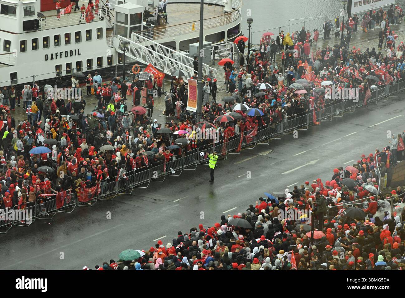Liverpool FC parade the 2025 Premier League Trophy through the Albert ...