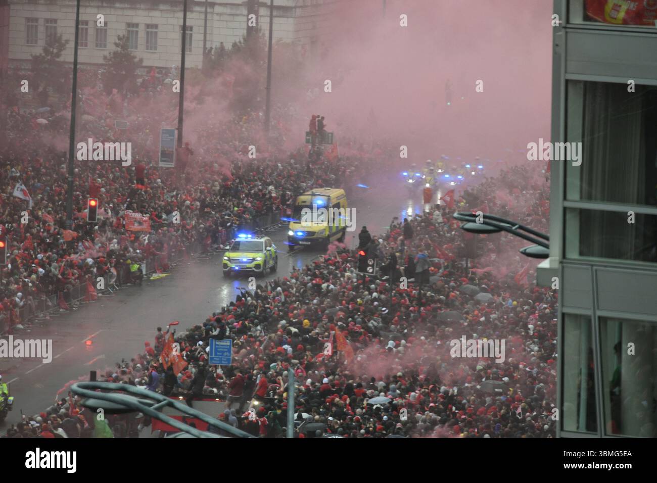 Liverpool FC parade the 2025 Premier League Trophy through the Albert ...