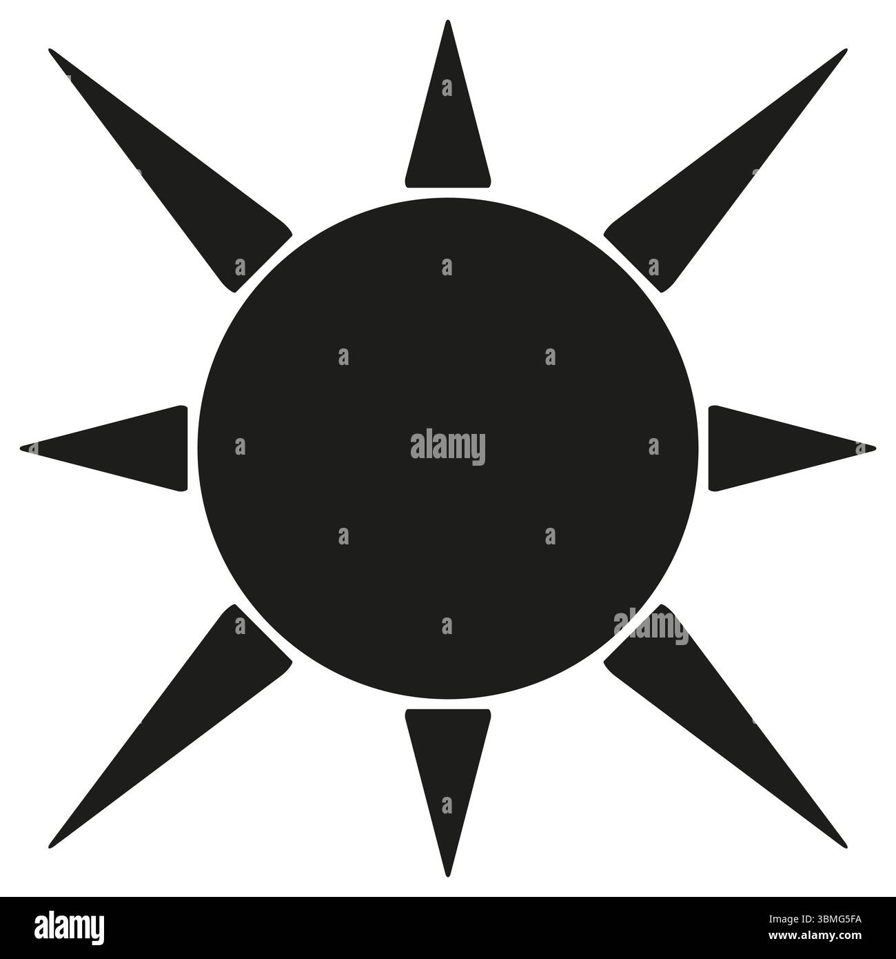 Sun icon. Black sun rays. Solar energy symbol. Vector illustration ...