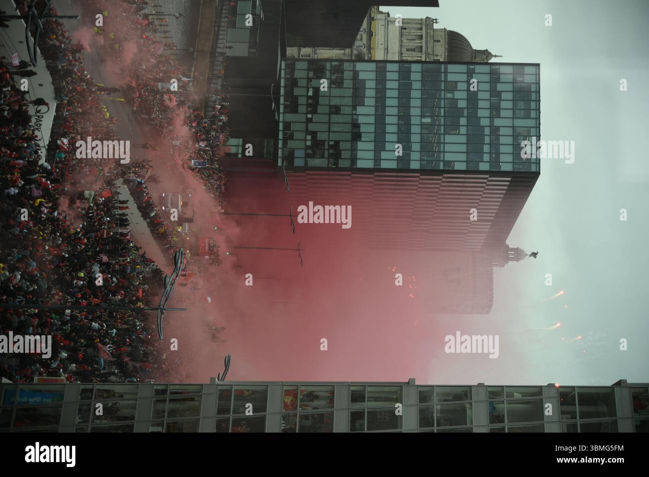 Liverpool FC parade the 2025 Premier League Trophy through the Albert ...