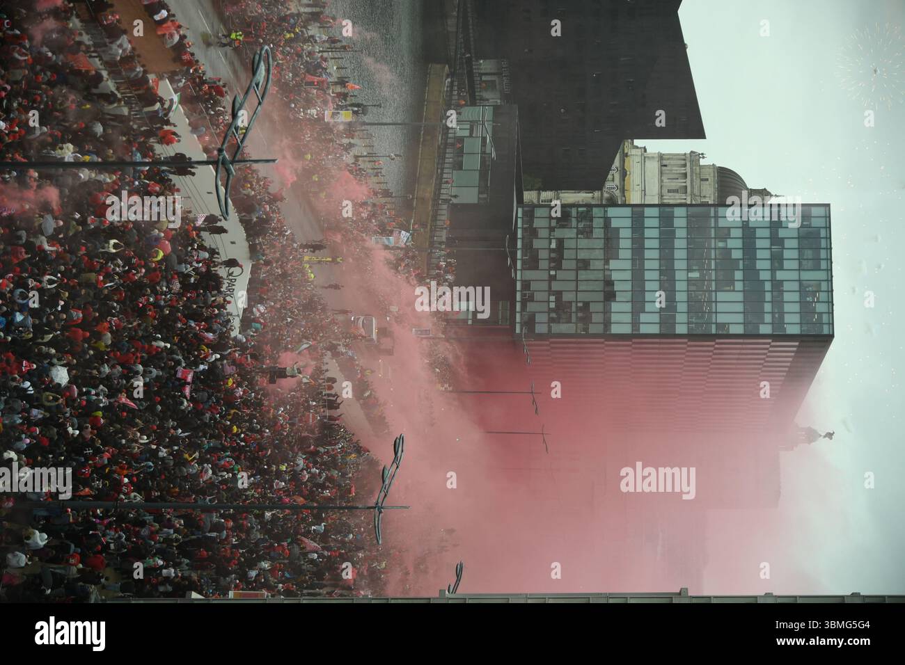 Liverpool FC parade the 2025 Premier League Trophy through the Albert ...