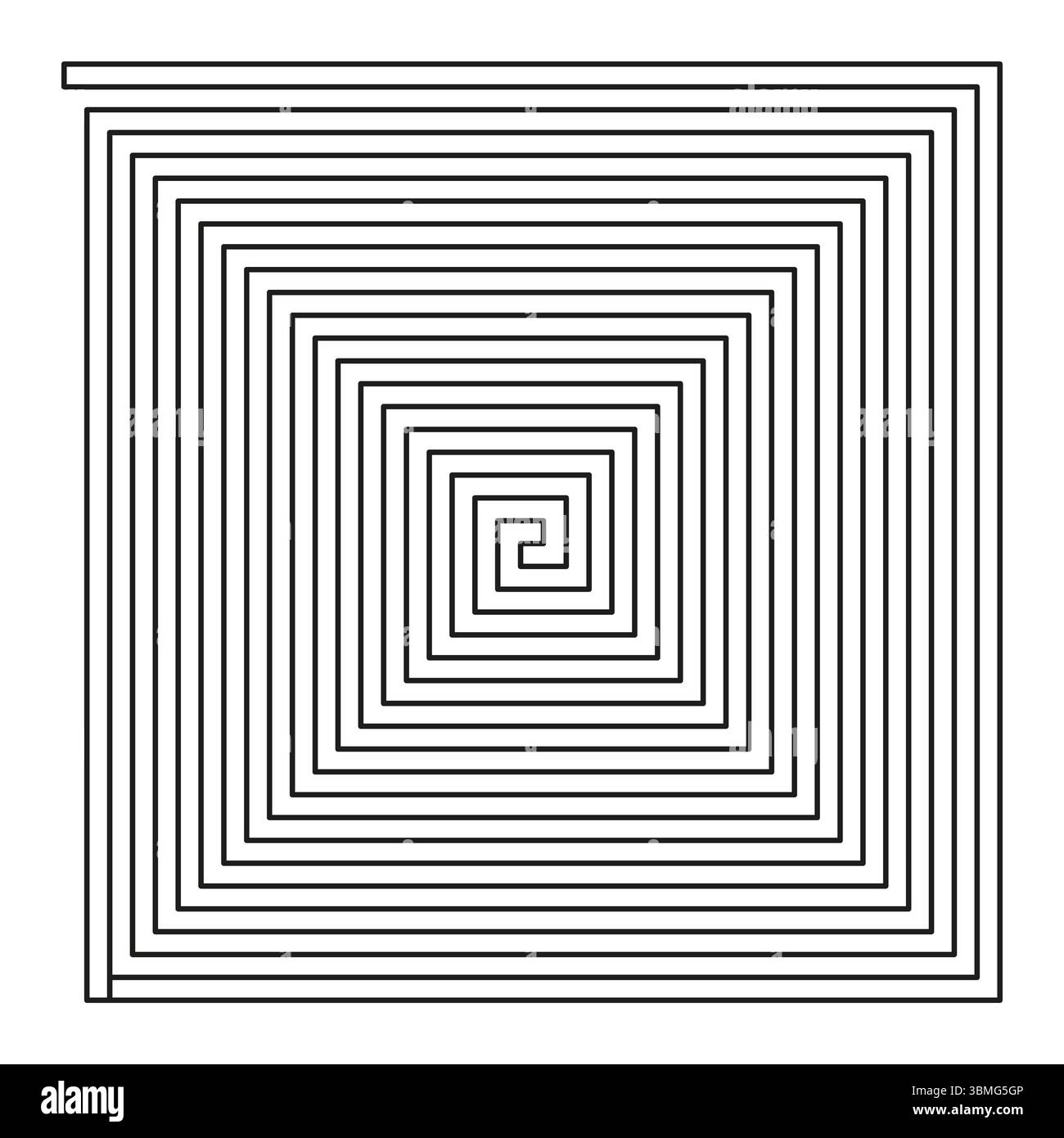 Square spiral pattern. Concentric maze design. Geometric Vector ...