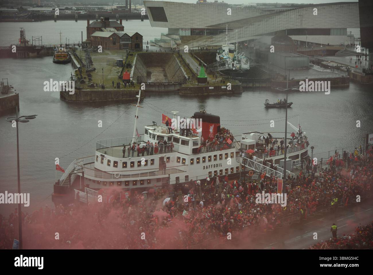 Liverpool FC parade the 2025 Premier League Trophy through the Albert ...