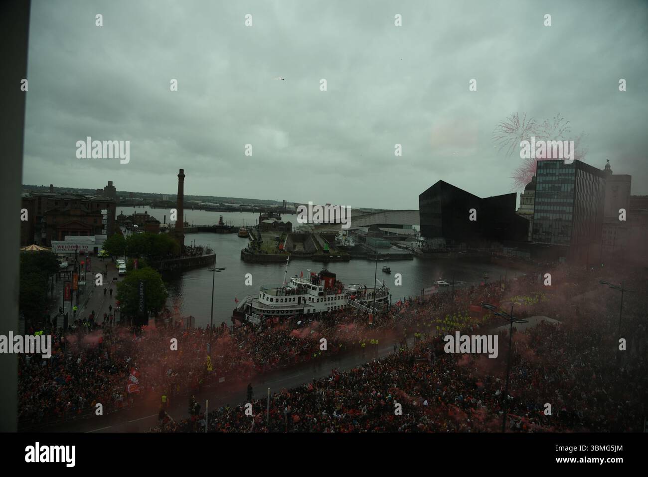 Liverpool FC parade the 2025 Premier League Trophy through the Albert ...