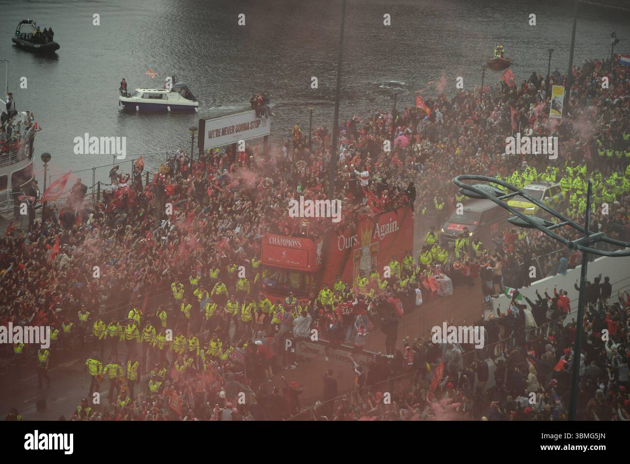 Liverpool FC parade the 2025 Premier League Trophy through the Albert ...
