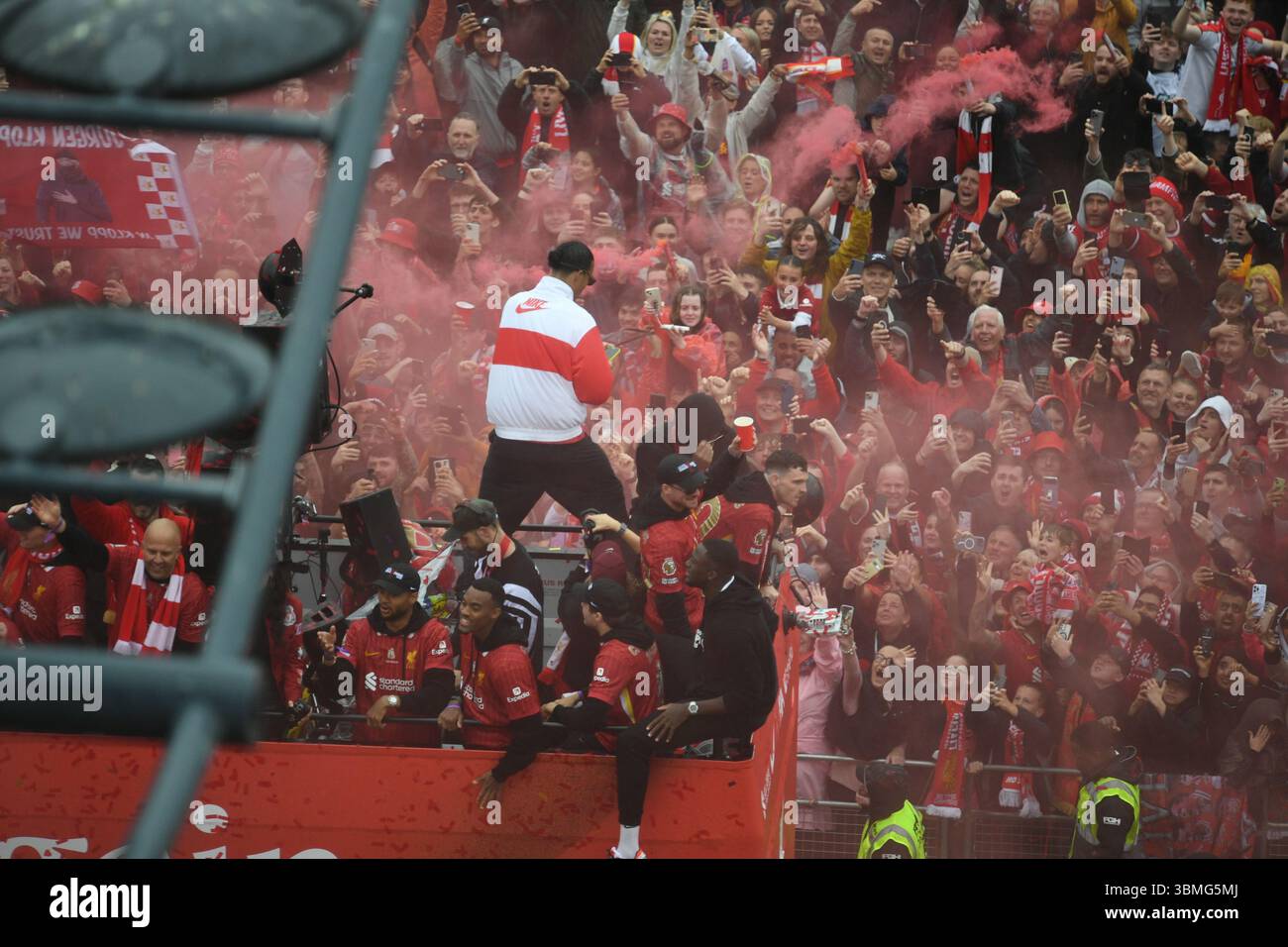 Liverpool FC parade the 2025 Premier League Trophy through the Albert ...