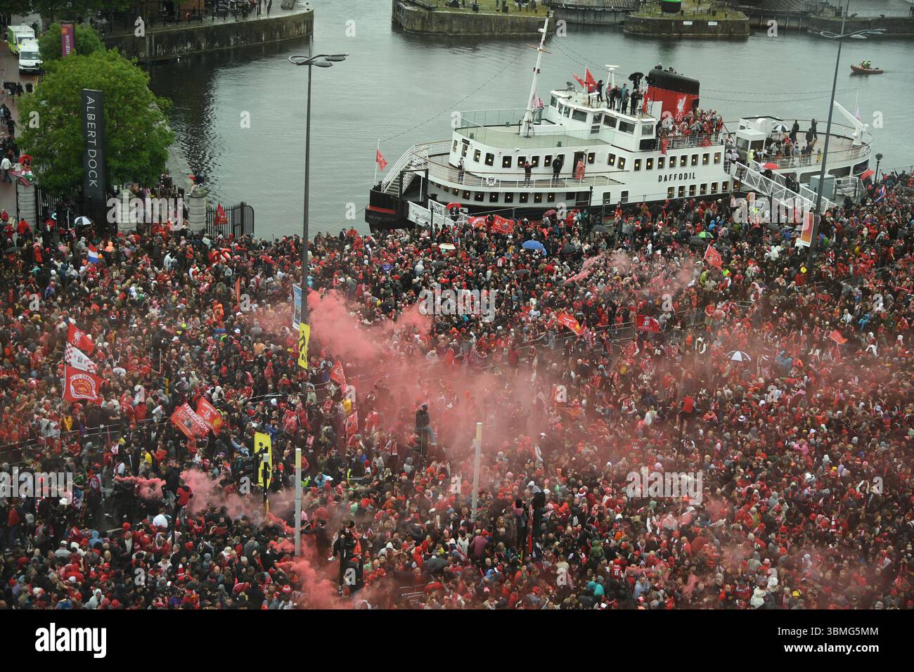 Liverpool FC parade the 2025 Premier League Trophy through the Albert ...
