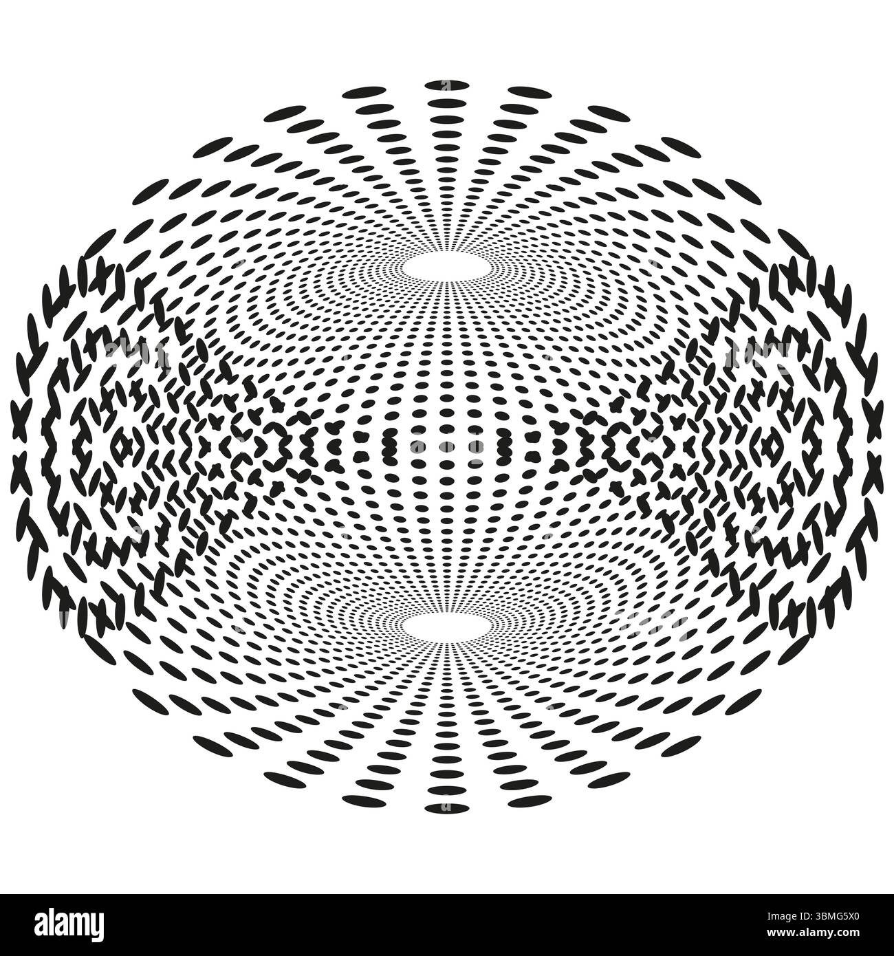 Vortex icon pattern. Swirling flow symbol. Spiral wave Vector. Black ...