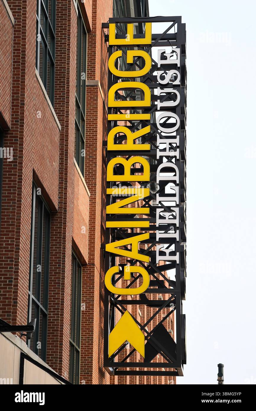 INDIANAPOLIS, IN - JUNE 10: A general view of signage for Gainbridge ...