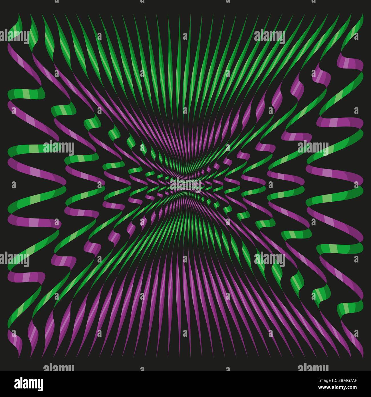 Green ray pattern. Radiating stripe design. Dynamic beam Vector. Energy ...