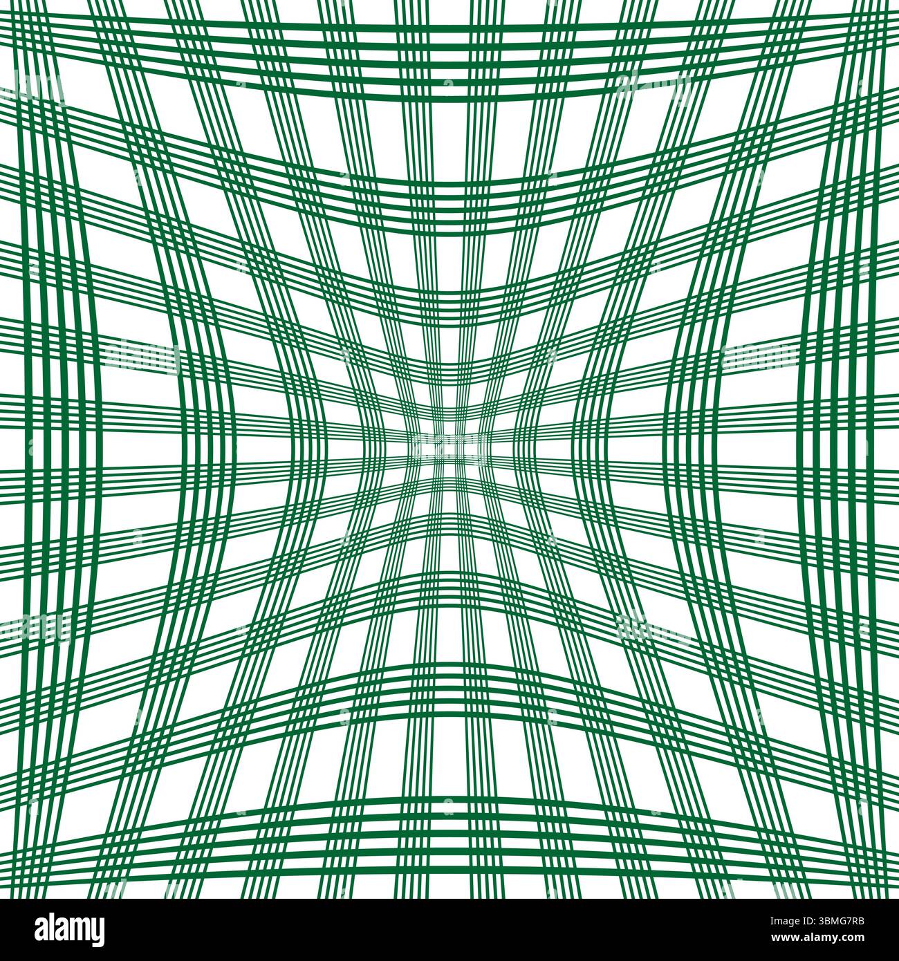 Green distorted grid. Abstract warped lines. Dynamic linear pattern ...