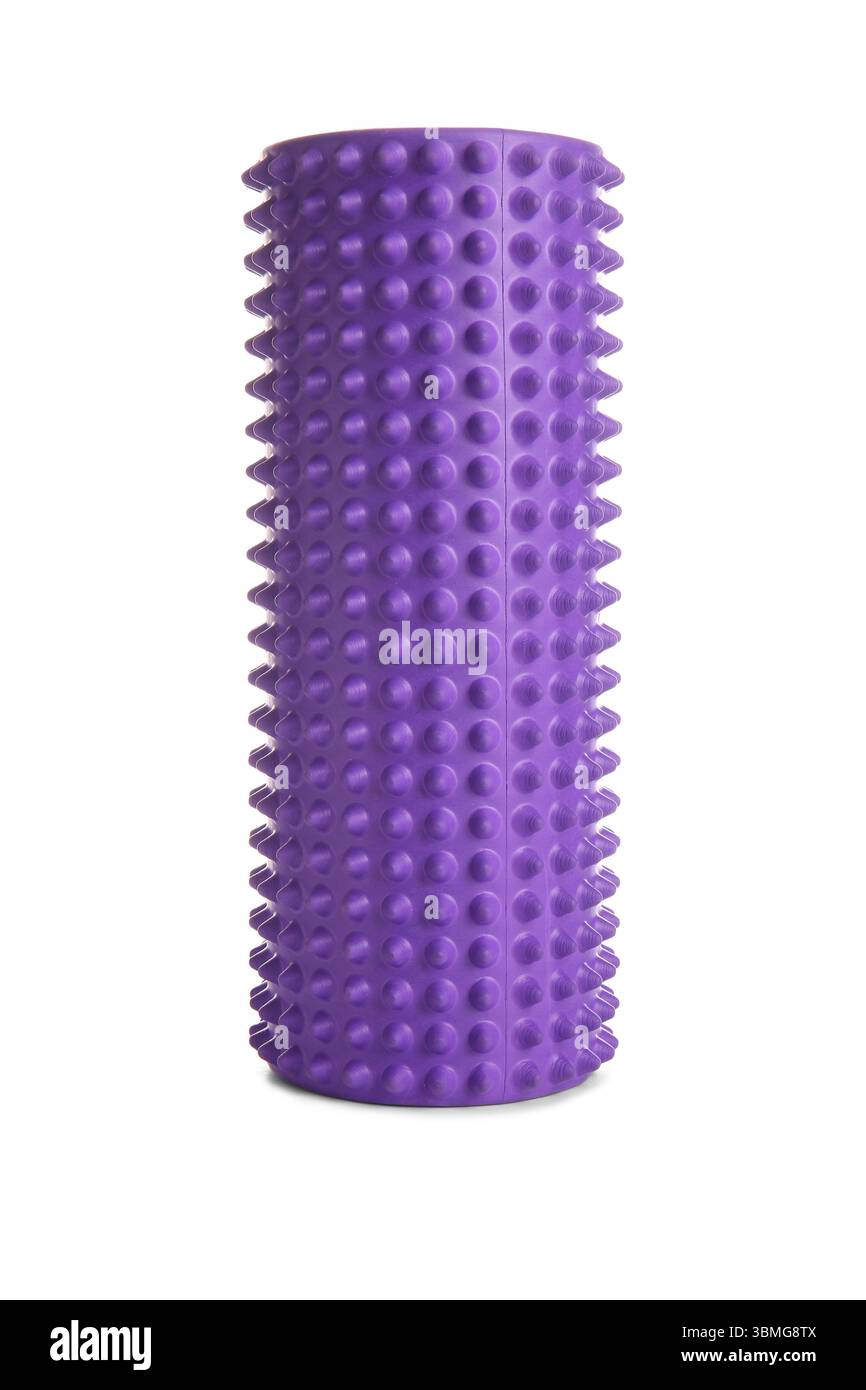 Purple foam roller isolated on white background Stock Photo - Alamy