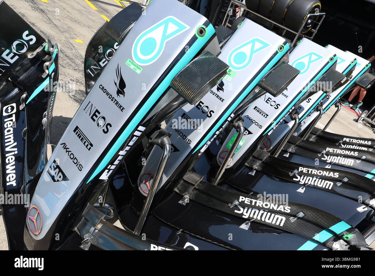 Zeltweg, Austria - June 26: Mercedes pit during the Austrian F1 Grand ...