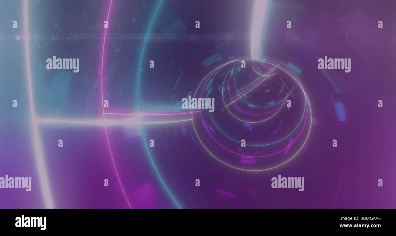 Glowing rotating blue light rings hi-res stock photography and images ...