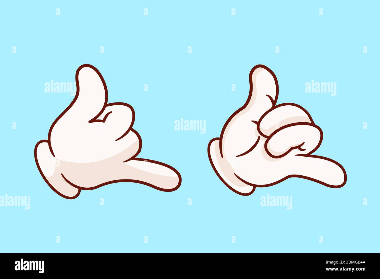 Shaka Hand Cartoon Gesture Vector Illustration Stock Vector Image & Art ...