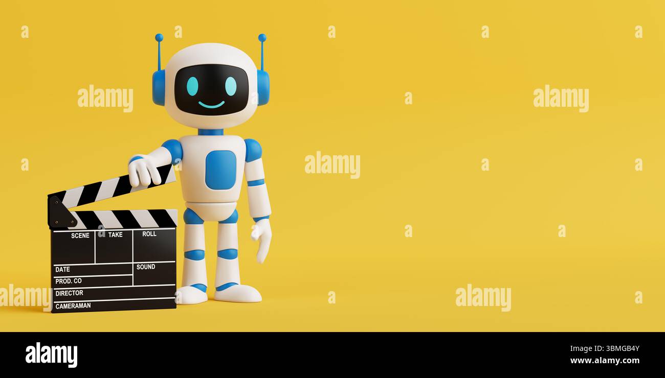 Cybersecurity Protection Concept. Smiling AI Robot Holding Red Shield ...