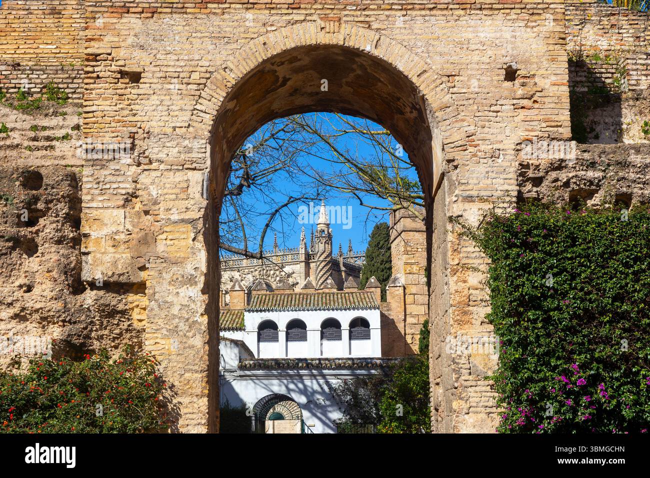Royal Alcazar of Seville Spain Puerta Del Leon Historic Palace Entrance ...