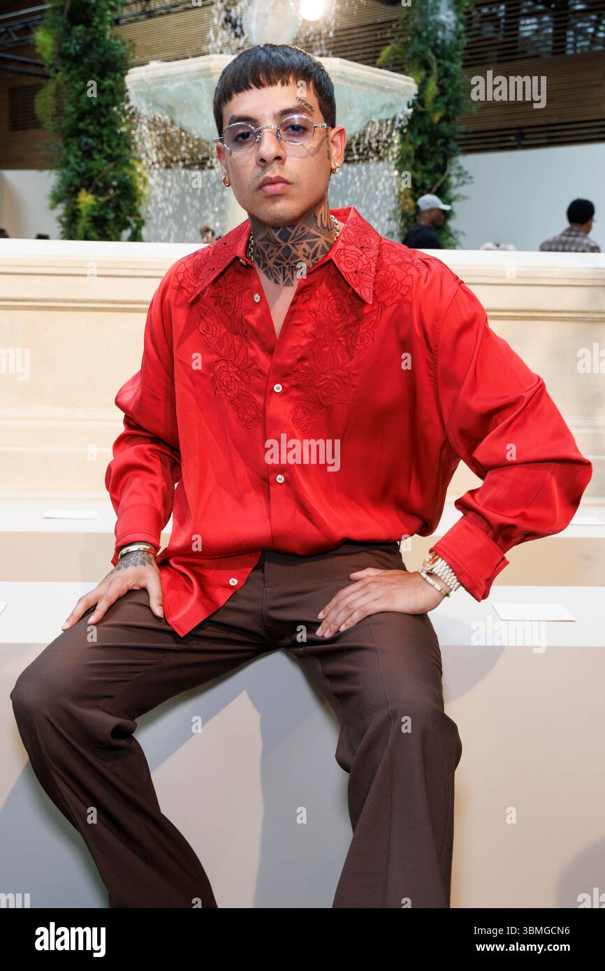 Natanael Cano attends AMIRI Spring-Summer 2026 runway during Paris ...
