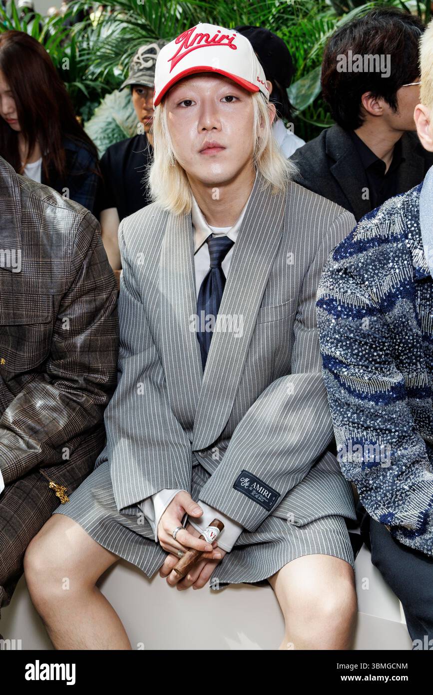 HWIMIN attends AMIRI Spring-Summer 2026 runway during Paris Fashion ...