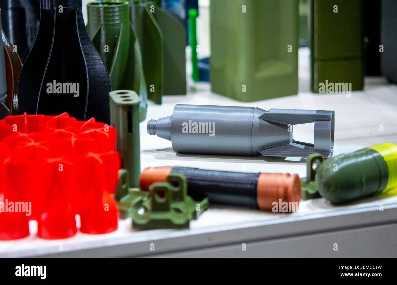 Bomb. Bomb model for drone. Model of bomb printed on 3D printer from ...