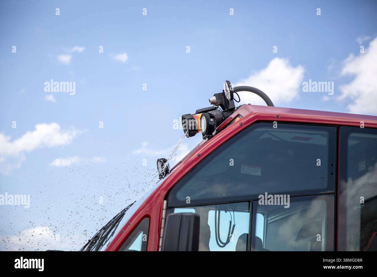 Firefighter Adam Burkholder operates the Aircraft rescue and ...