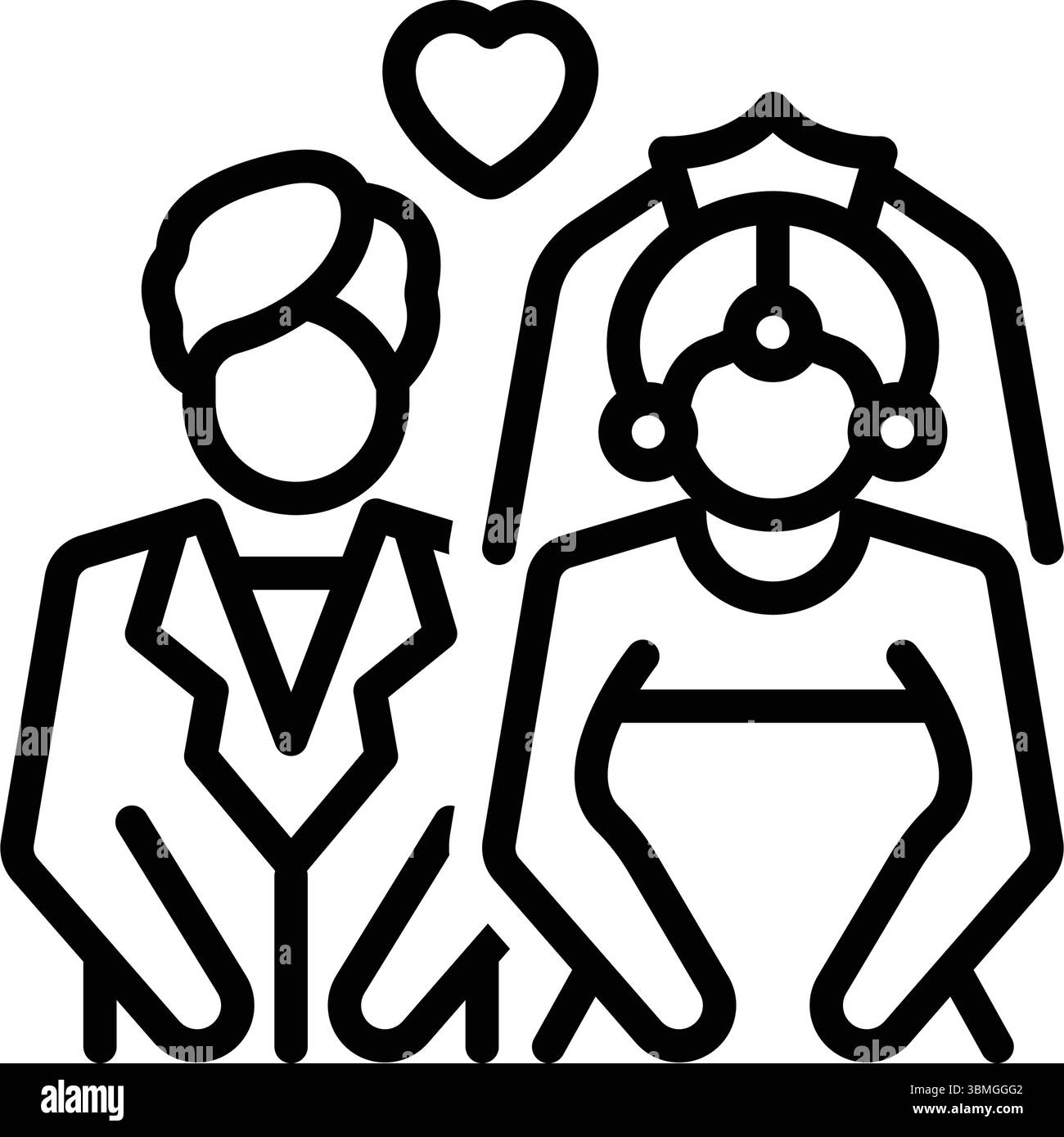 Icon marriage nuptials Black and White Stock Photos & Images - Alamy