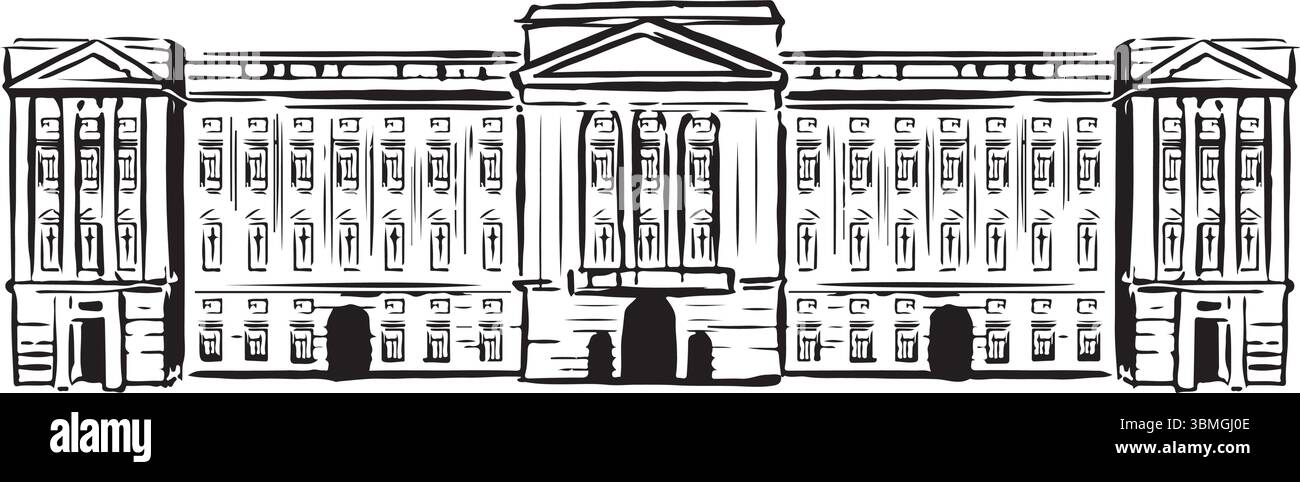 Buckingham house sketch Stock Vector Images - Alamy