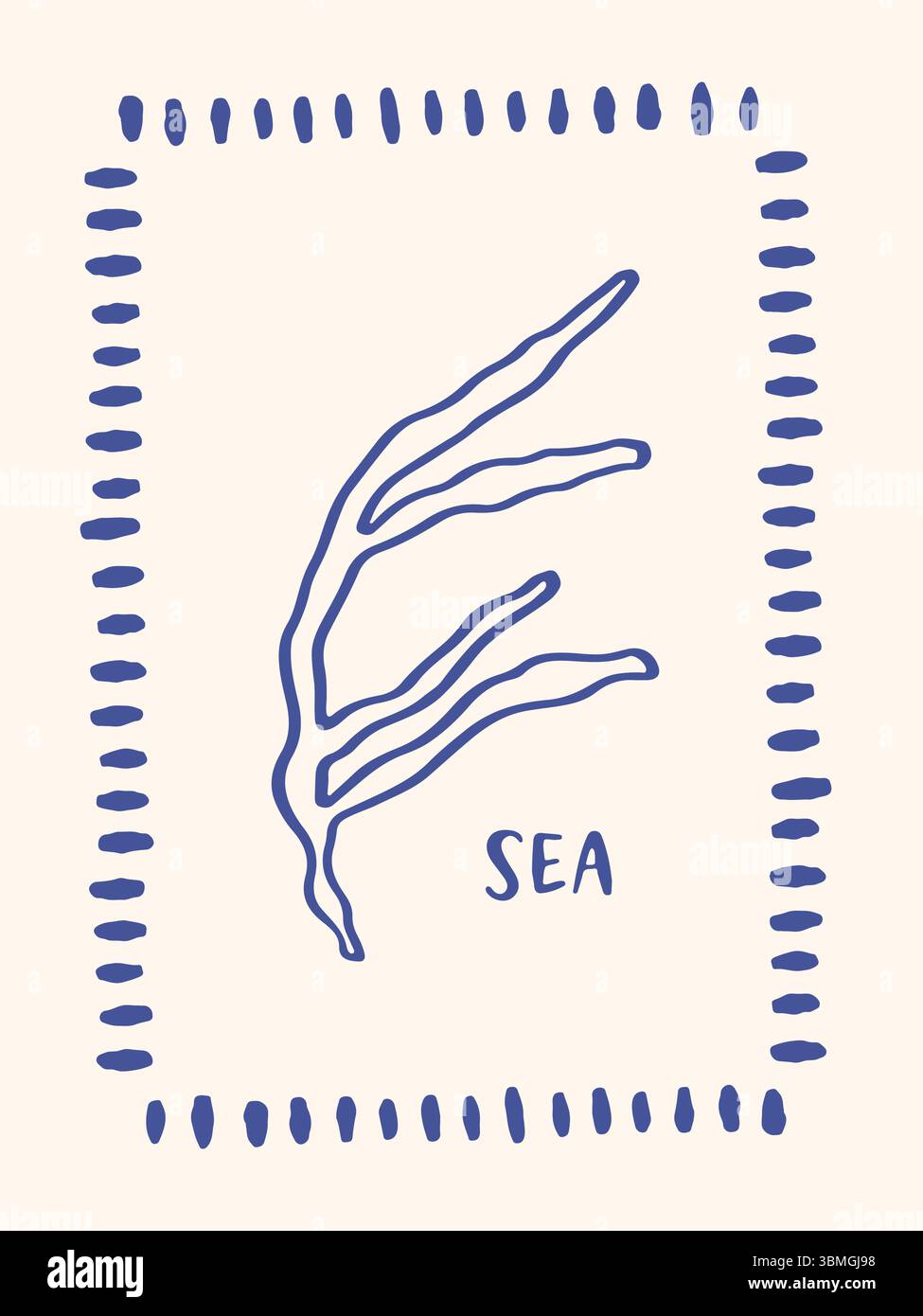 Hand drawn sea life poster Stock Vector Image & Art - Alamy