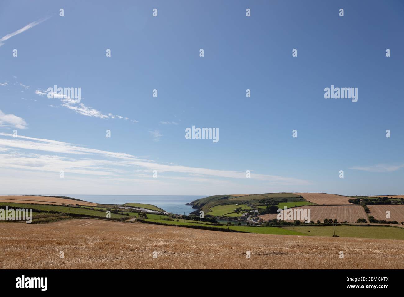 Coastal farmland is showing rolling fields in flat design, featuring ...