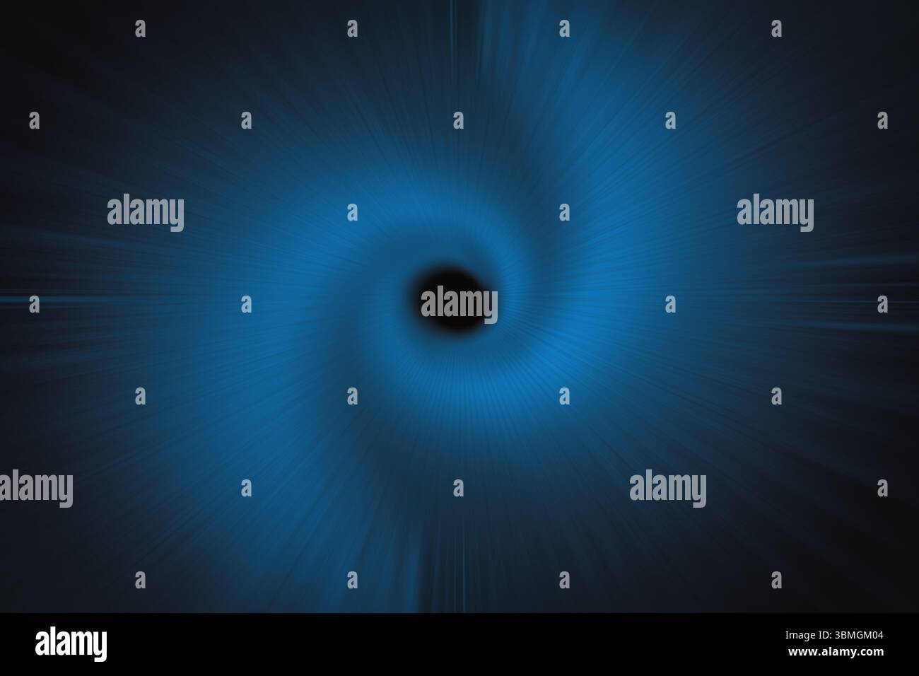 Abstract blue vortex is swirling in flat design digital space with ...