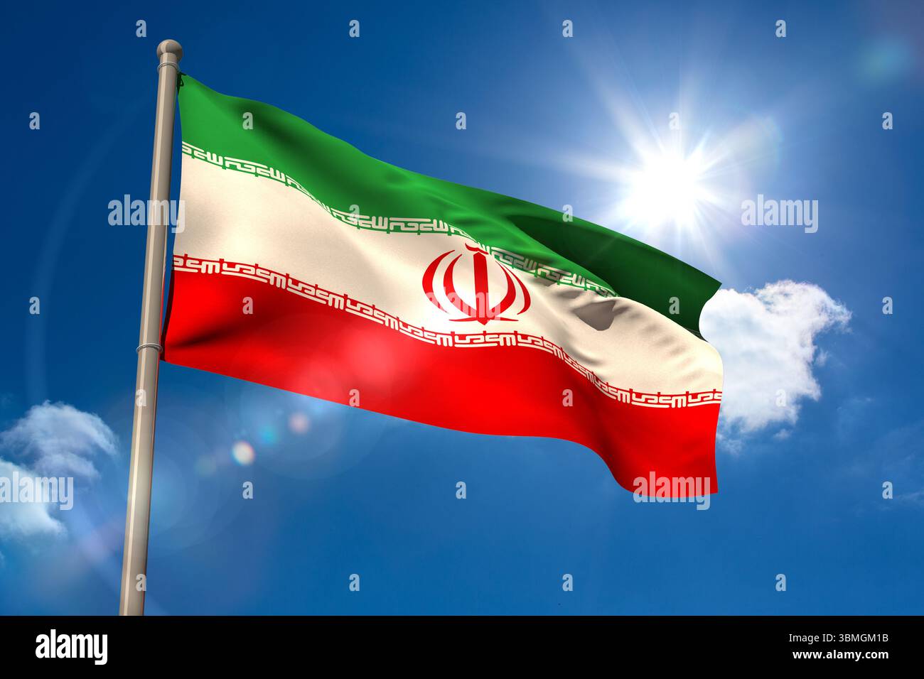Flag iran on flagpole hi-res stock photography and images - Alamy