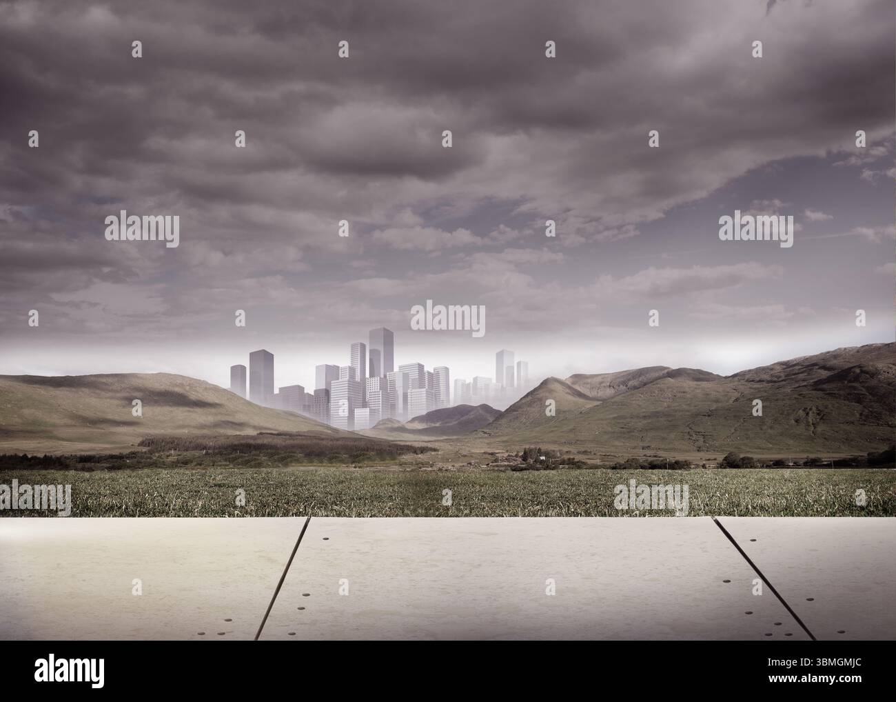 Futuristic cityscape art hi-res stock photography and images - Alamy