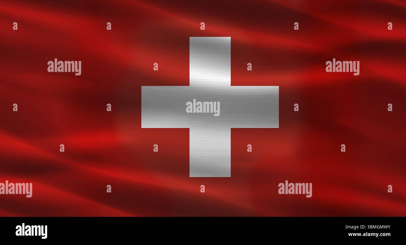 Switzerland flag with fabric texture. Realistic flag of Switzerland ...