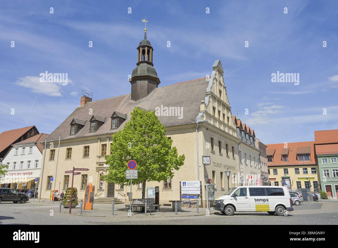 Town hall, market, Wiesenburger Strasse, Bad Belzig, Potsdam-Mittelmark ...