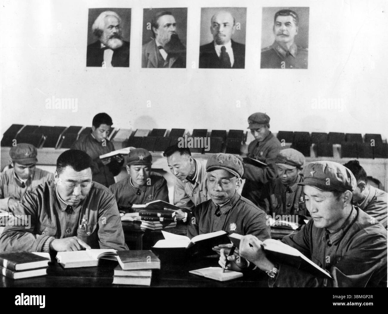 Propaganda, men reading Communist literature, books, Cultural ...