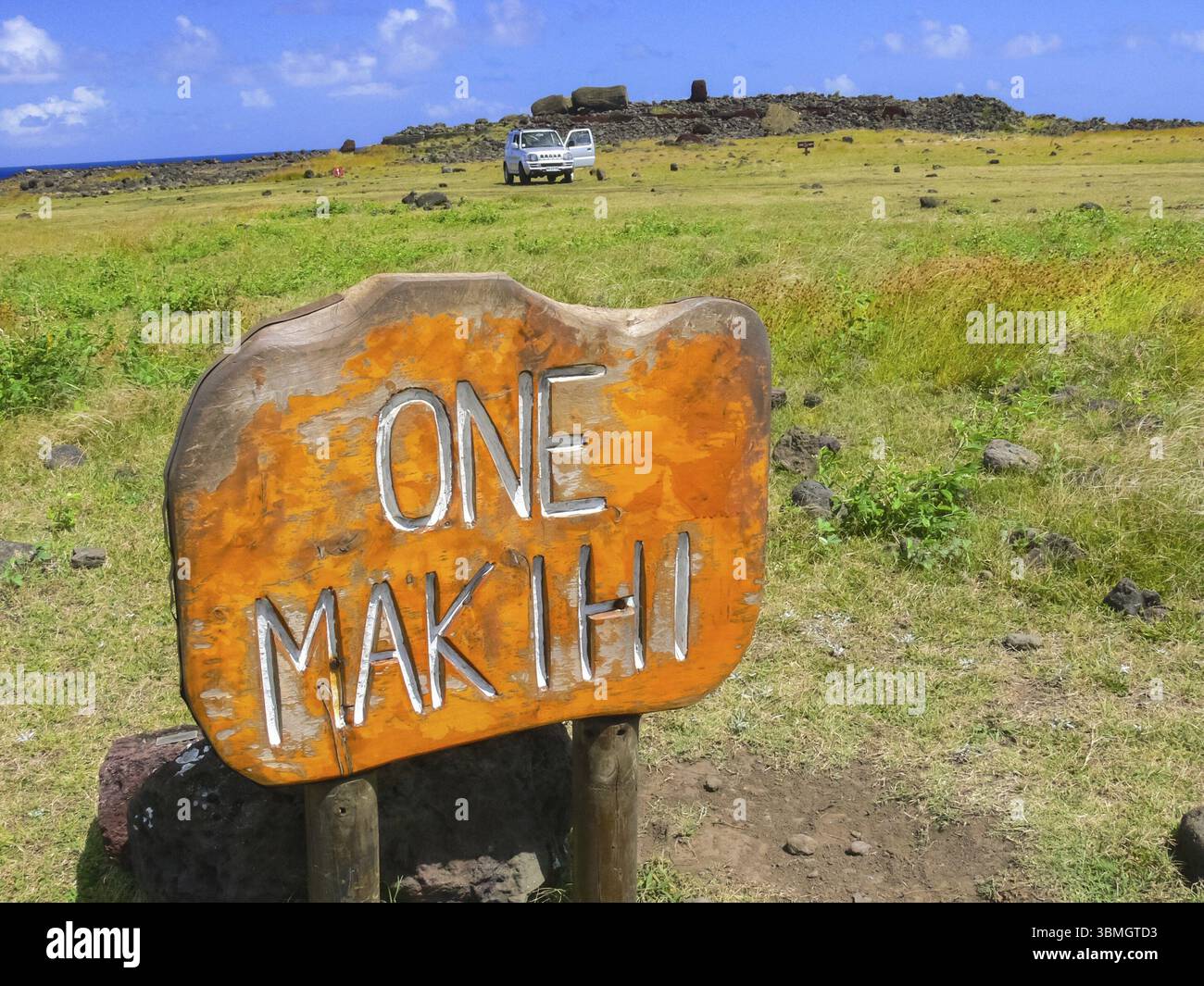 Road signs on Easter Island Stock Photo - Alamy