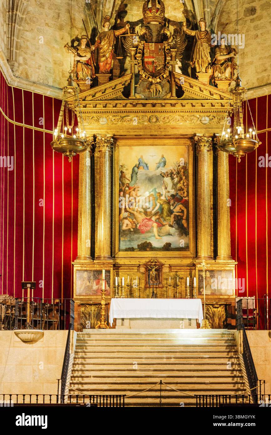 Main altarpiece and painting of the Exaltation of the Trinity, a copy ...