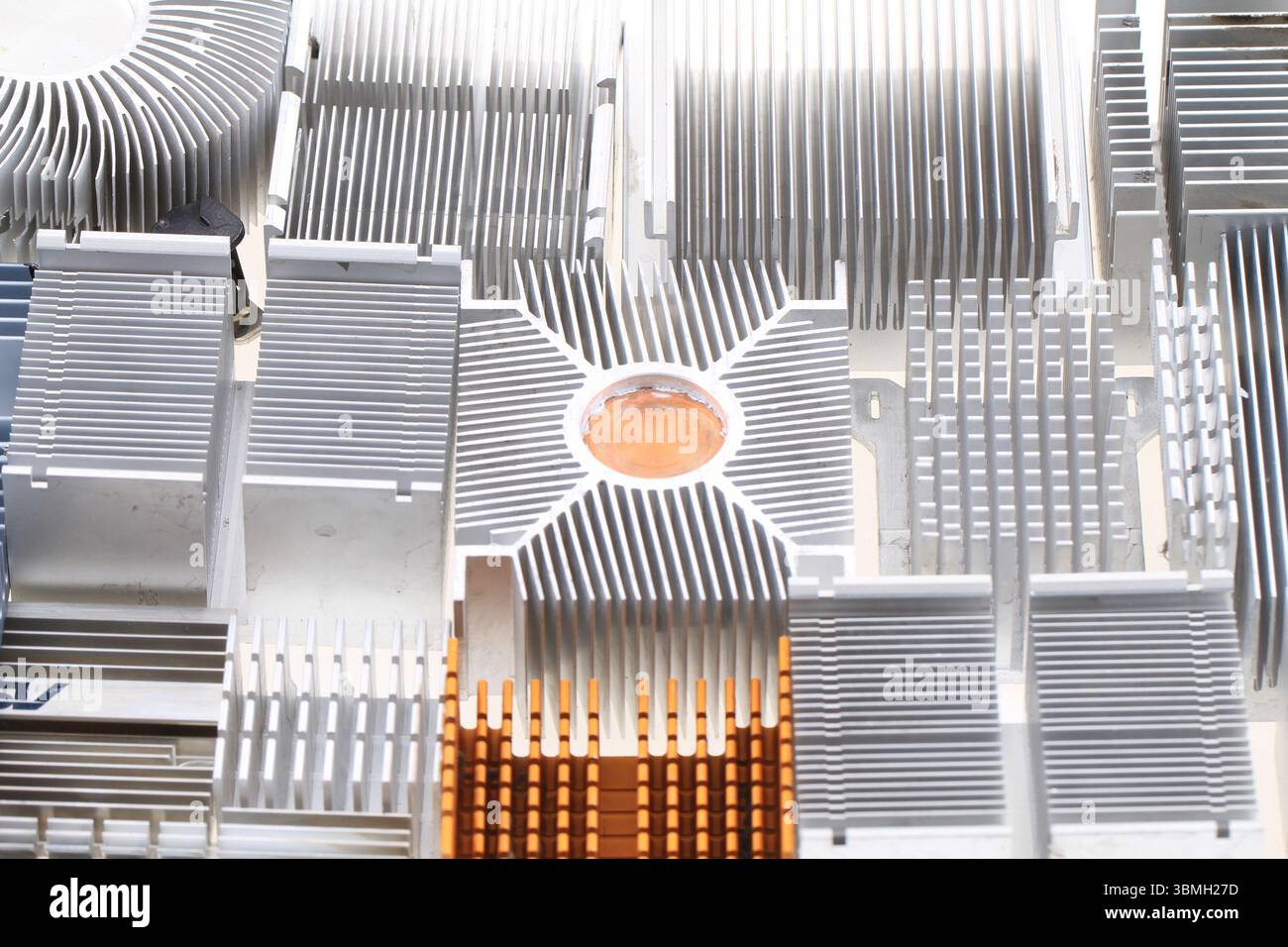 passive cpu coolers as nice technology background Stock Photo - Alamy