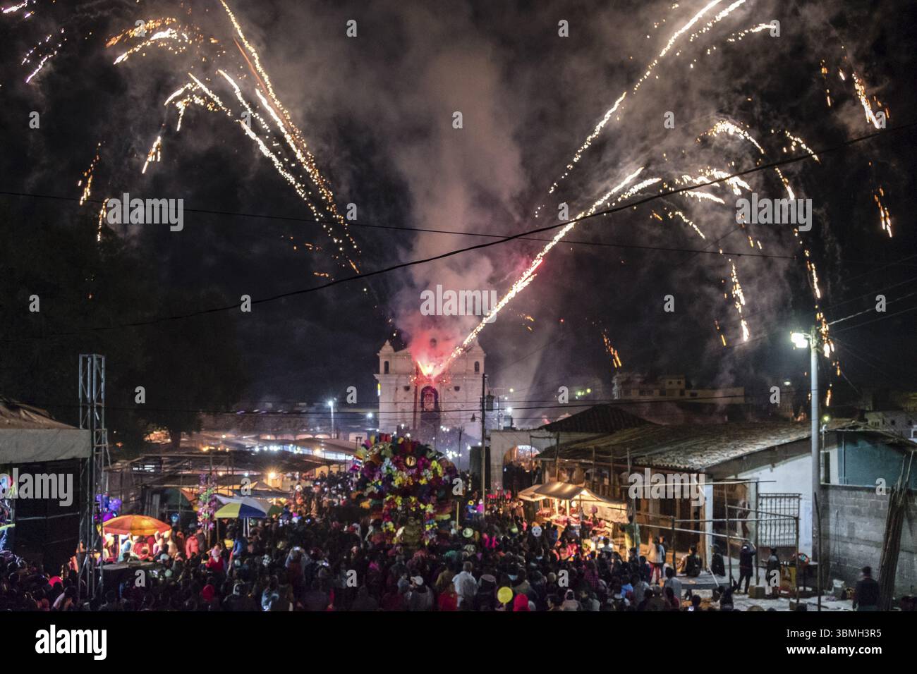 Fireworks during the patron saint festivities, Santo Tomas ...