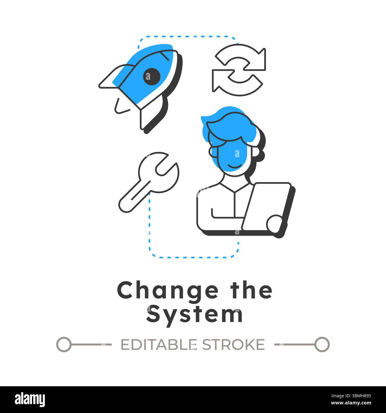 Change system flat outline Stock Vector Images - Alamy